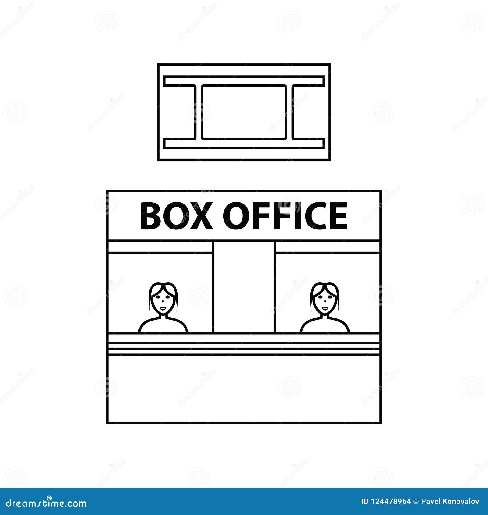 Box office icon stock vector. Illustration of concept - 124478964
