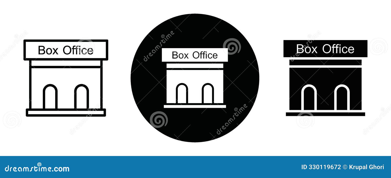 Box Office Outline Icon Collection or Set. Box Office Thin Vector Line ...