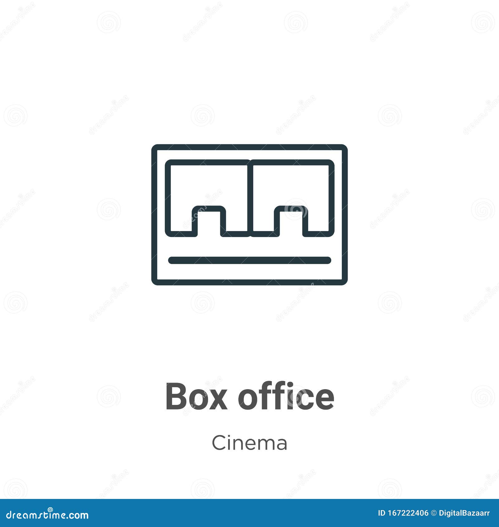 Box Office Outline Vector Icon. Thin Line Black Box Office Icon, Flat ...