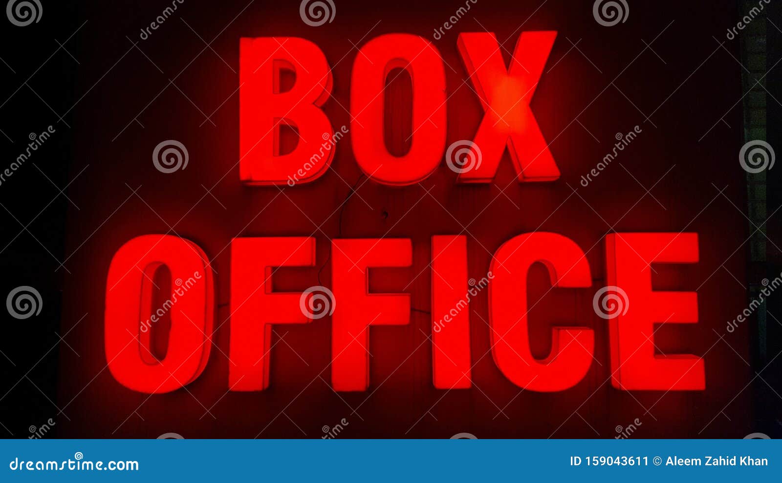 BOX OFFICE SIGN with Red Light Stock Image - Image of retro, light ...