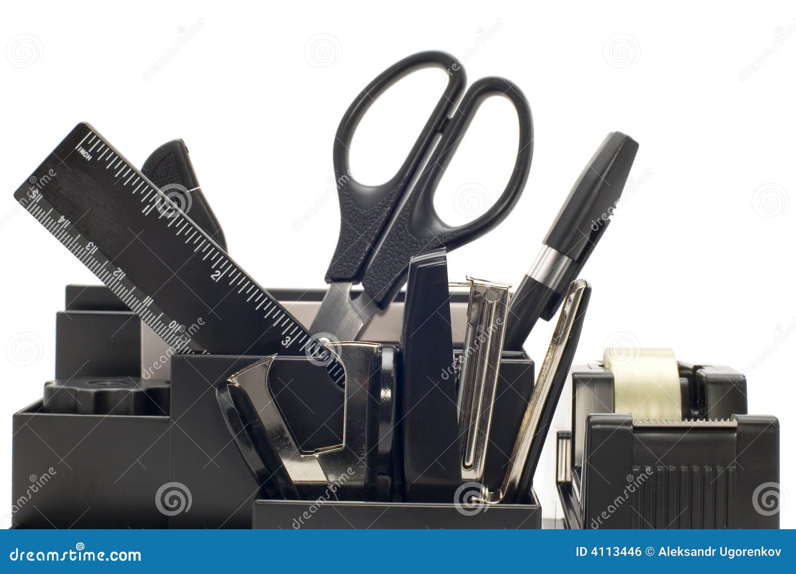 Box for Office Tool Close Up Stock Photo - Image of scissors, stapling ...