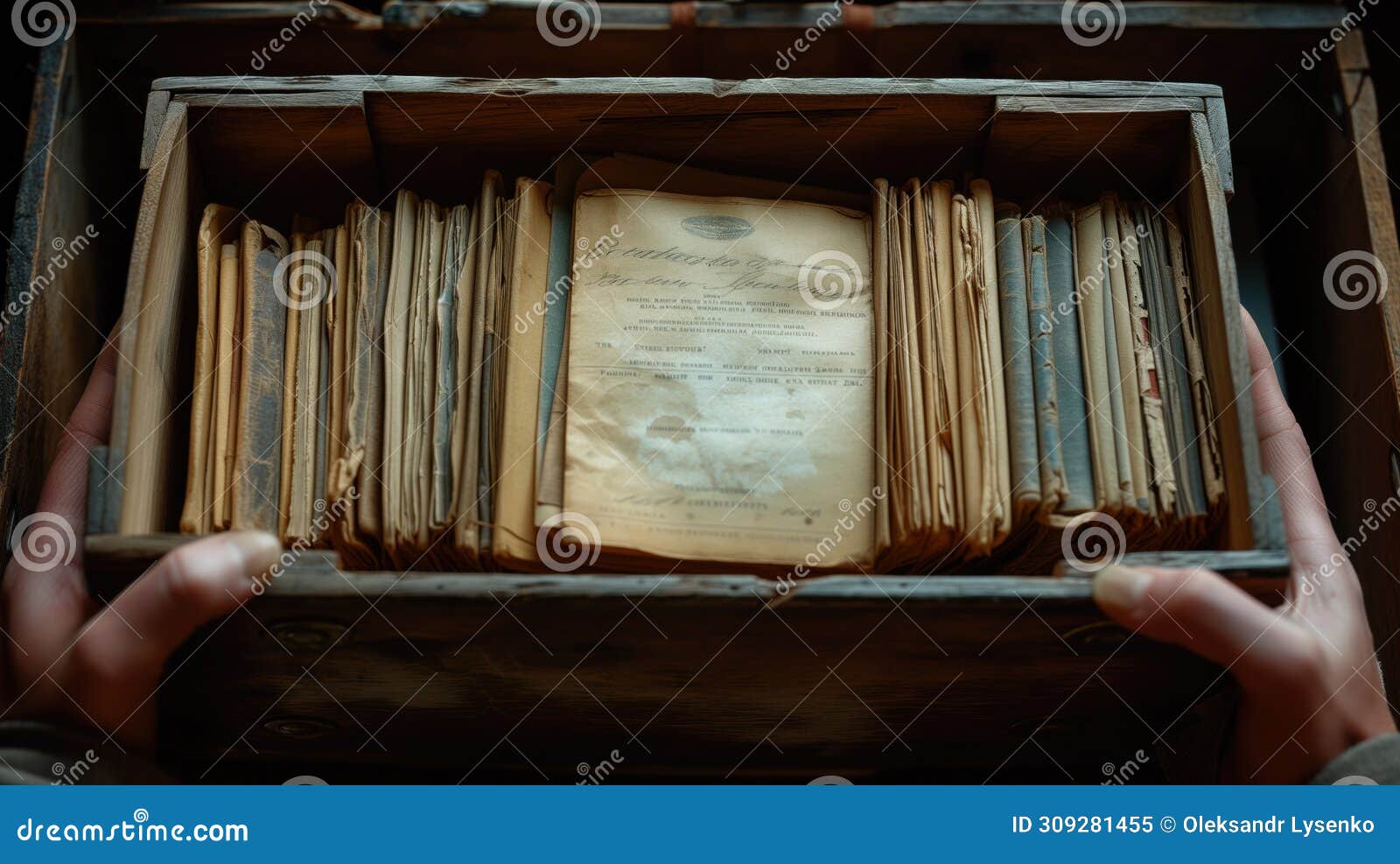 Box with Old Archival Documents Stock Illustration - Illustration of ...