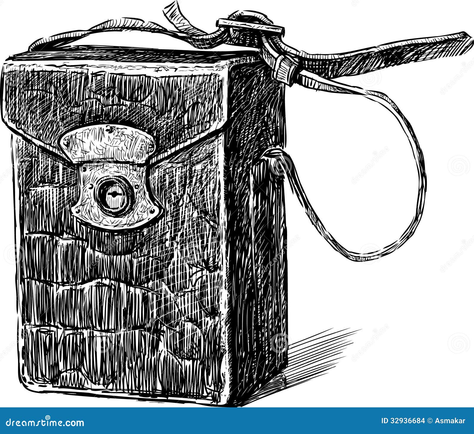 Box for an old camera stock vector. Illustration of locking - 32936684