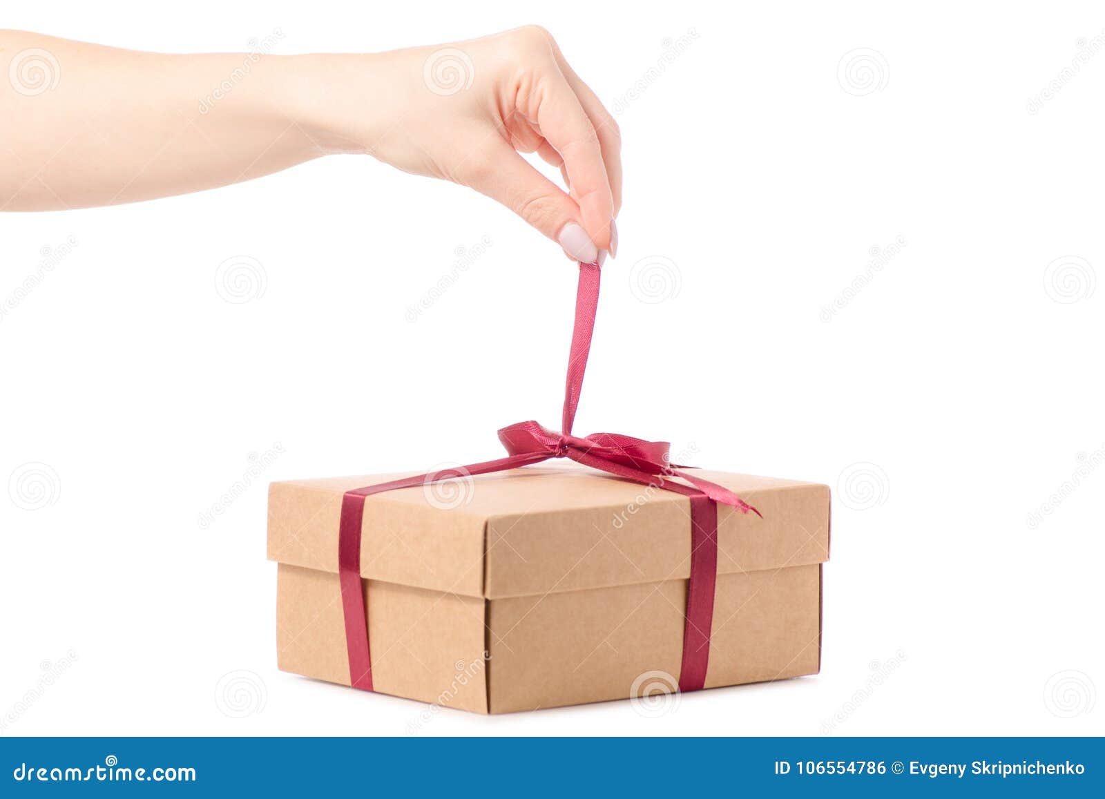Box Open of Gift Present in Hands Stock Photo - Image of blue, blank ...