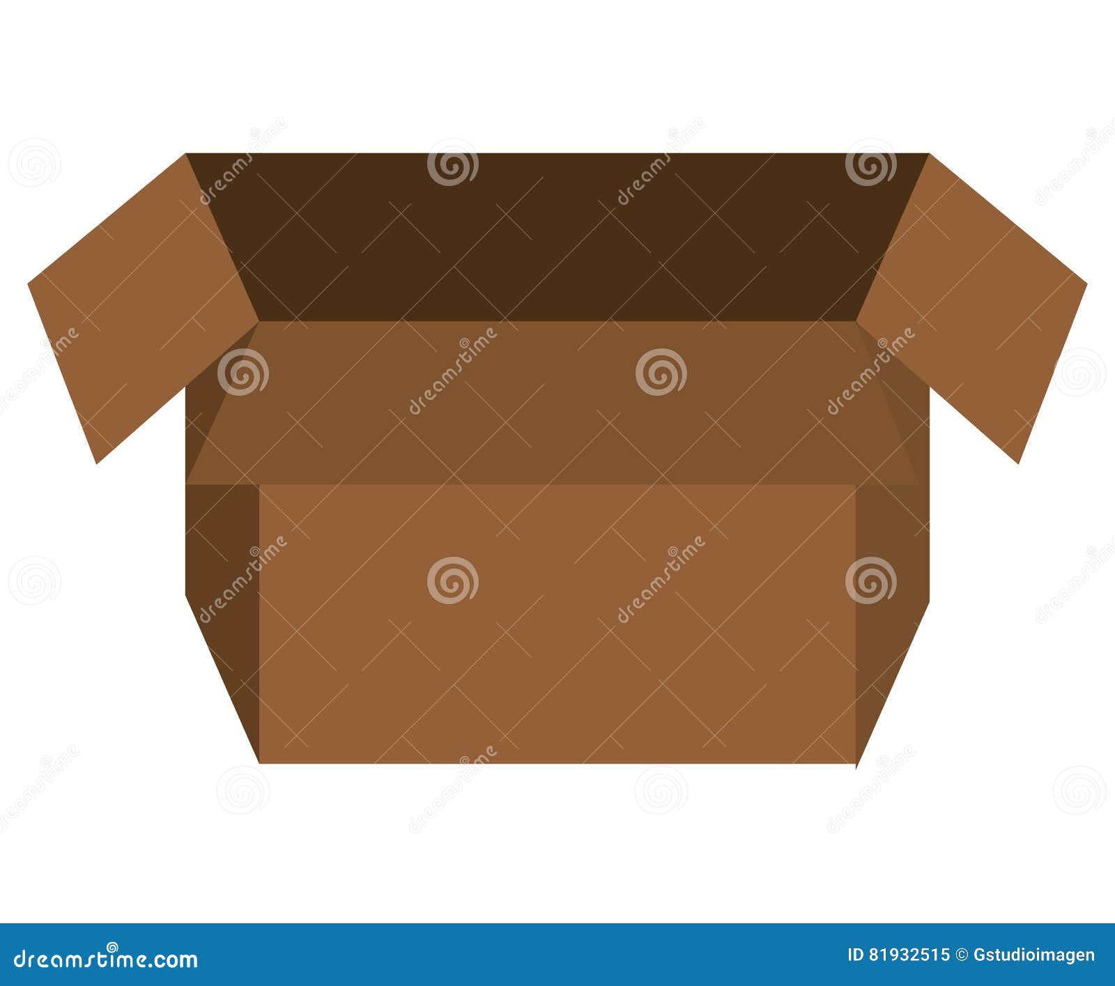 Box Open Isolated Flat Icon. Stock Vector - Illustration of recycle ...