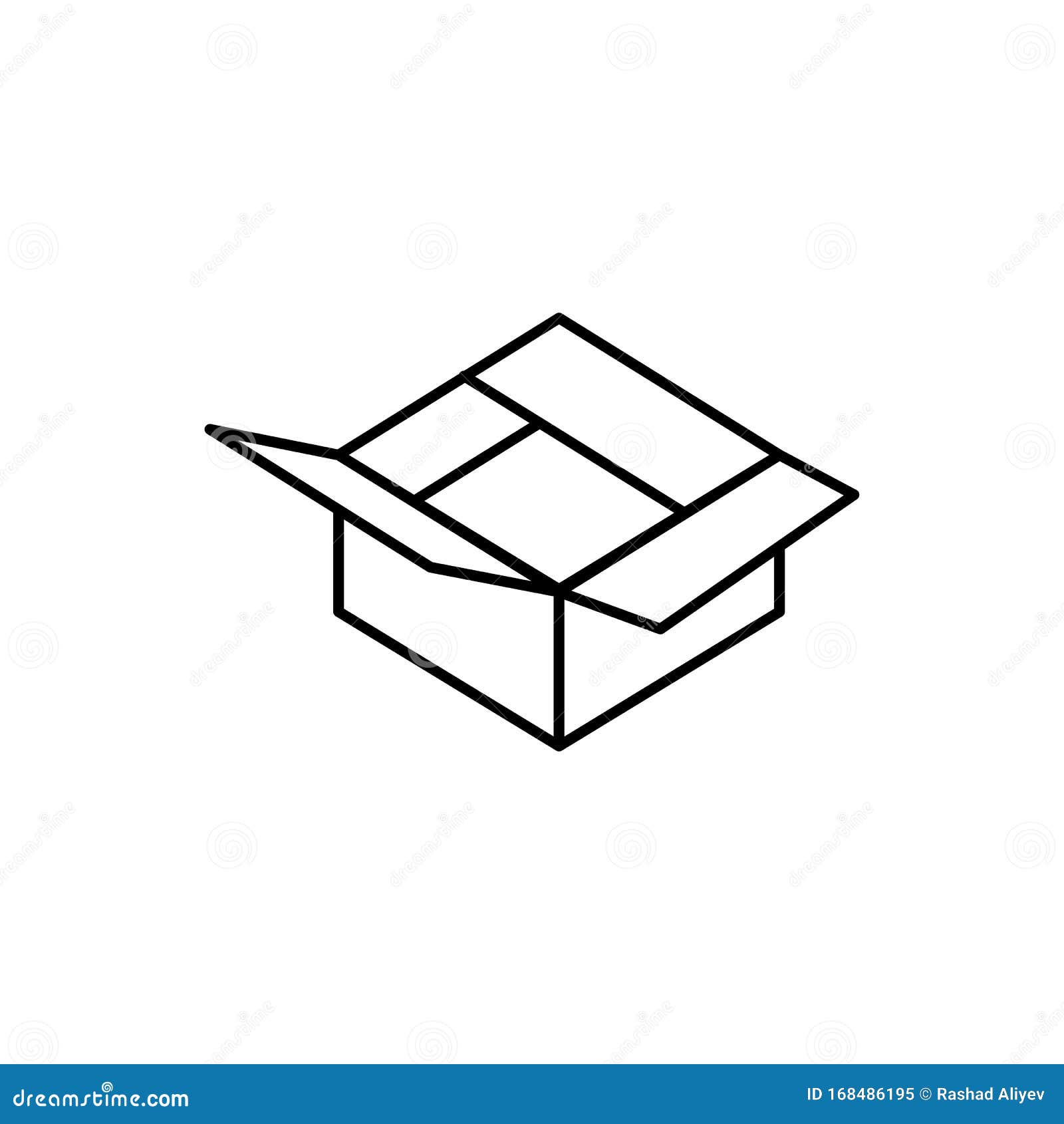 Box Opened Icon. Simple Line, Outline Vector of Packaging Icons for Ui ...