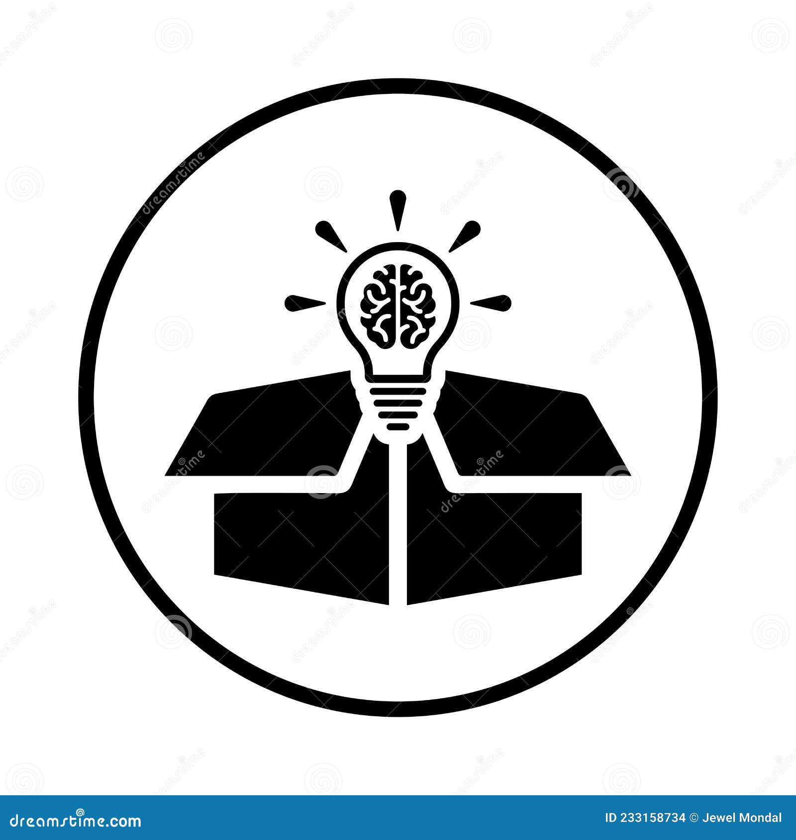 Box, Outside, the, Think Icon. Black Vector Design Stock Vector ...