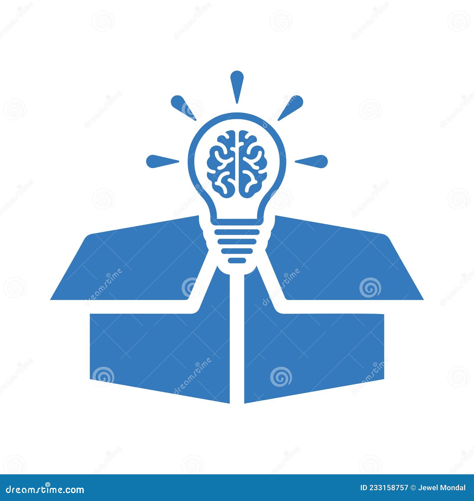 Box, Outside, the, Think Icon. Blue Vector Design Stock Vector ...