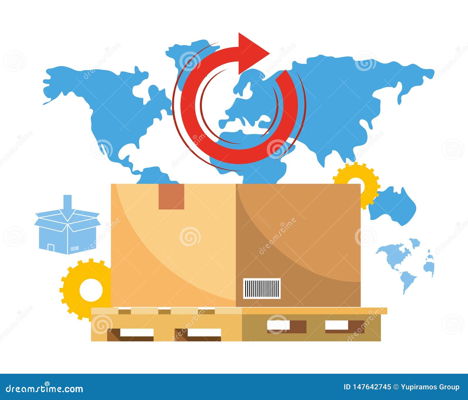 Box over pallet stock vector. Illustration of storage - 147642745