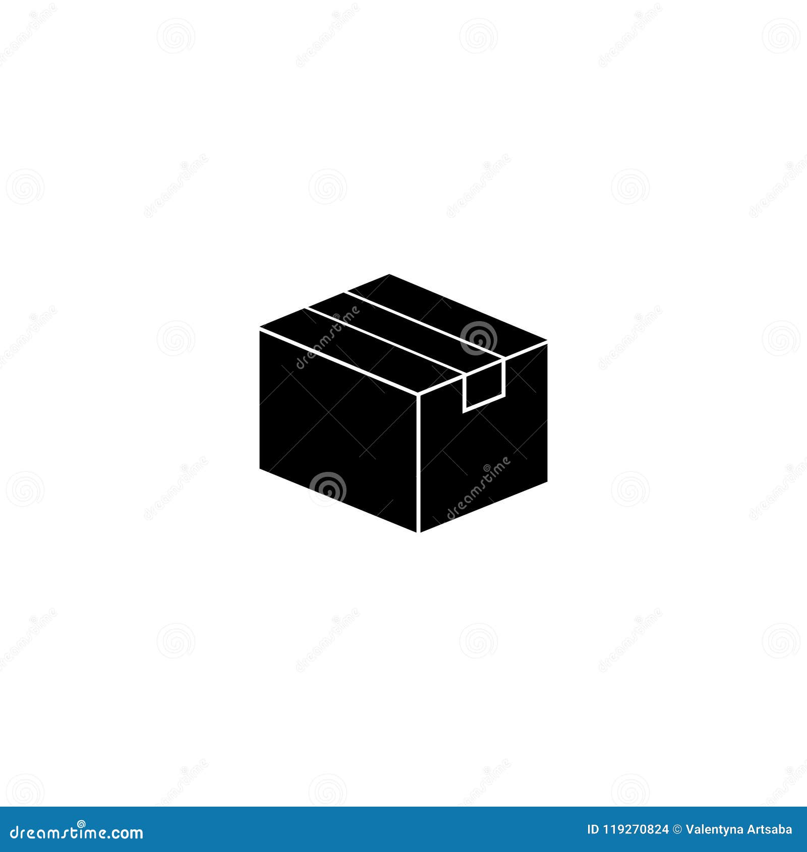 Box, Package, Parcel Flat Vector Icon Stock Vector - Illustration of ...