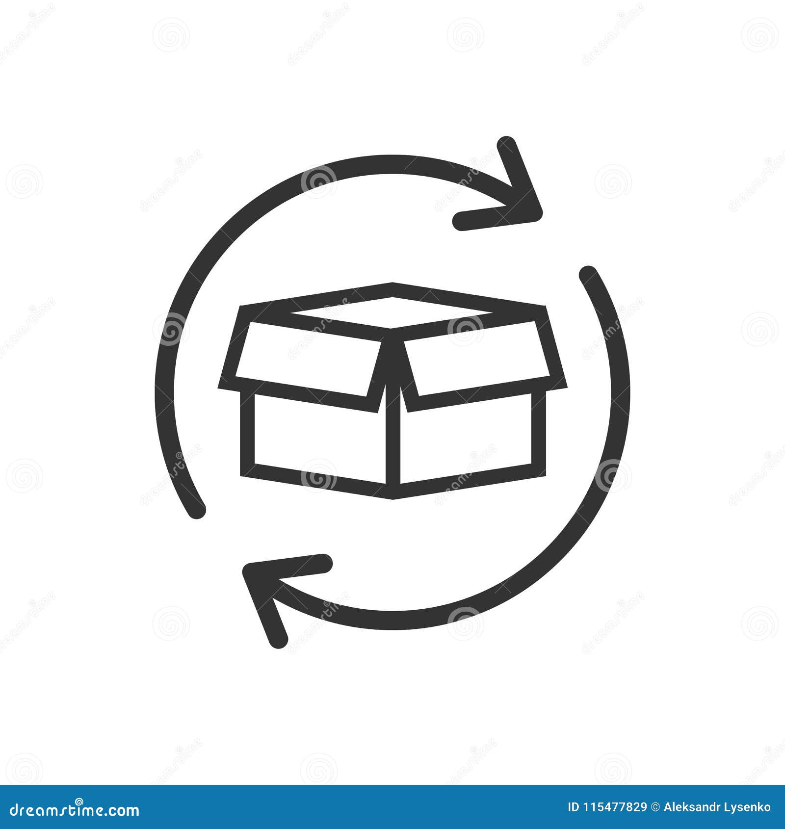 Box Package Return Icon in Flat Style. Delivery Box with Arrow I Stock ...
