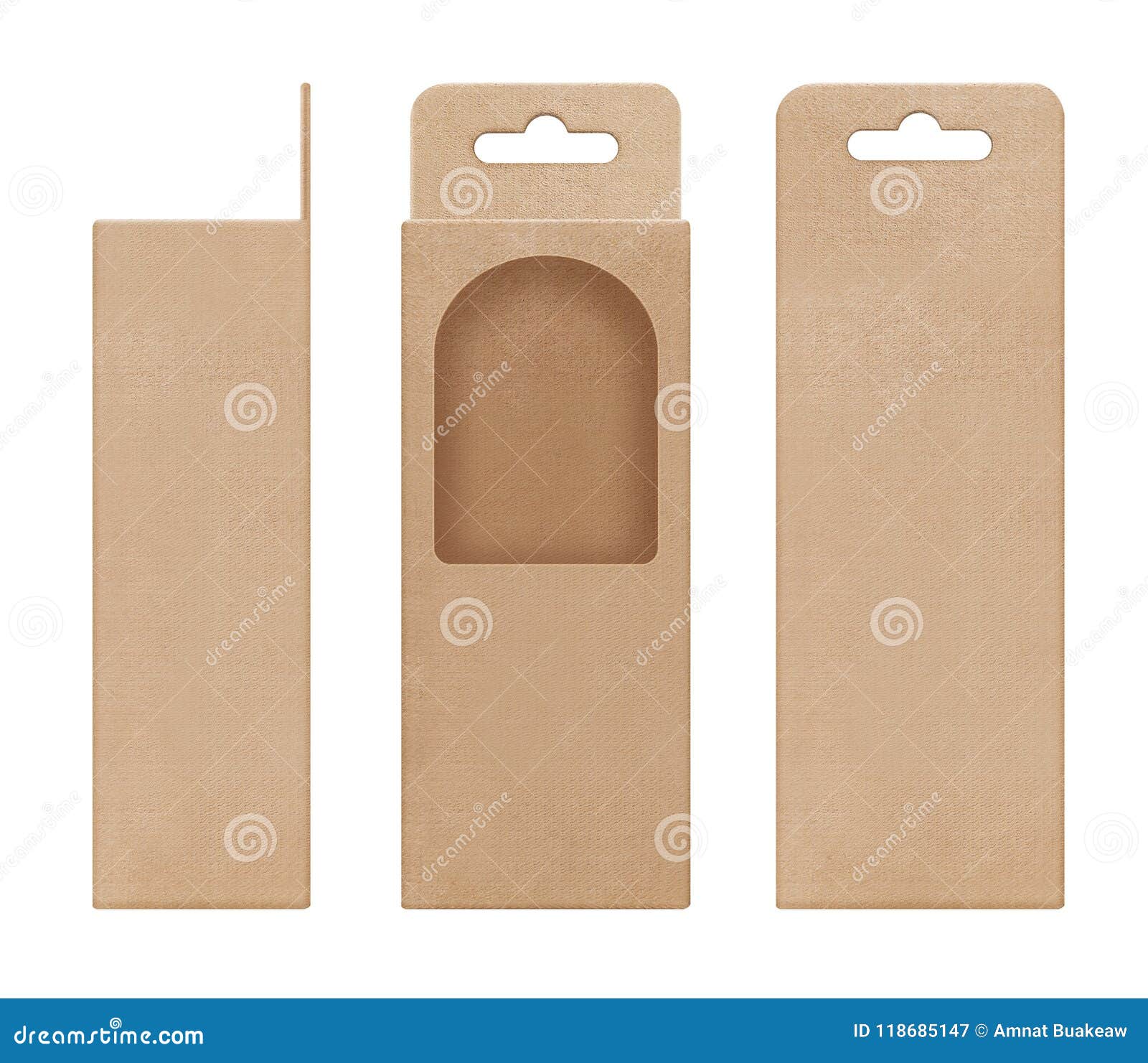 Box, Packaging, Box Brown For Hanging Cut Out Window Shape Open Blank ...