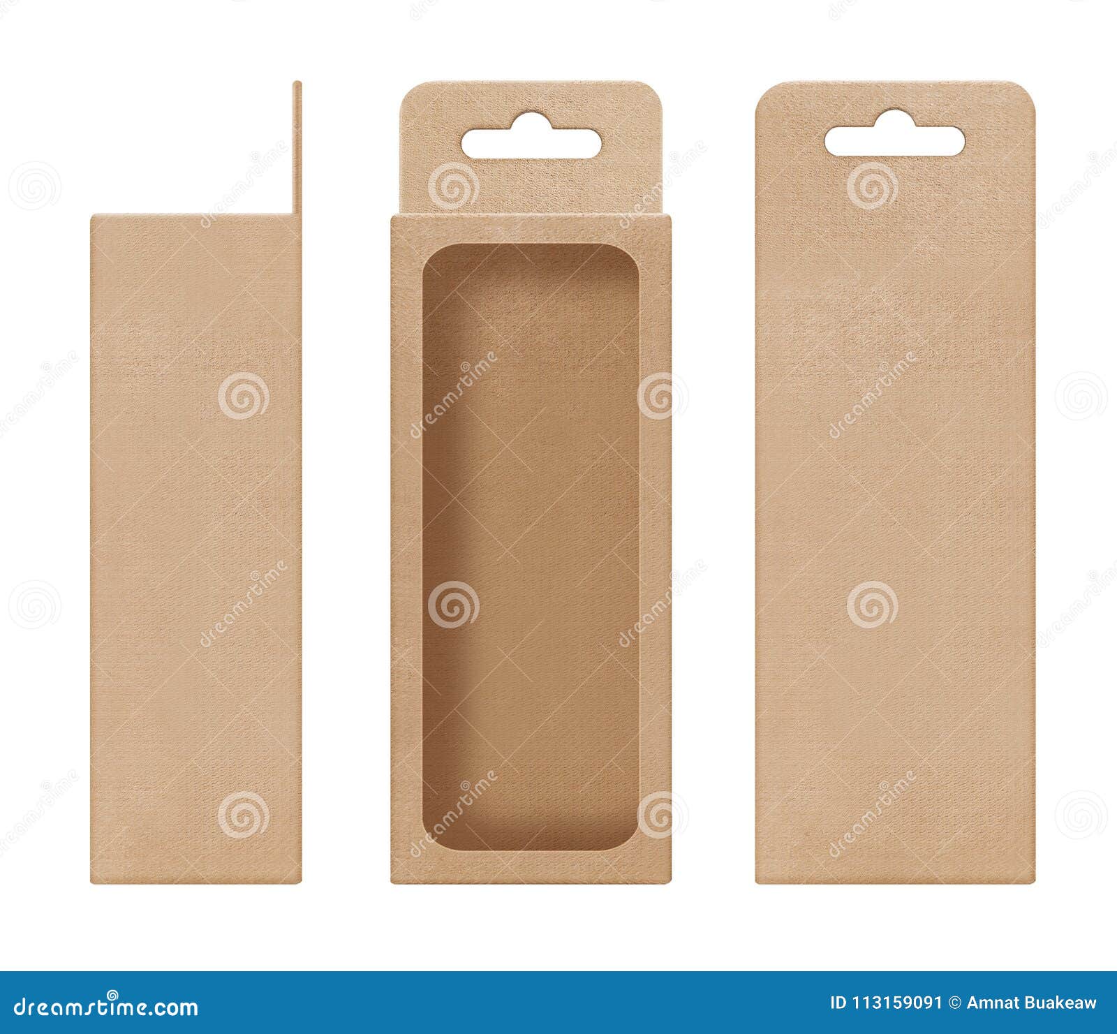 Brown Box Window Shape Cut Out Packaging Template, Empty Box Cardboard ...