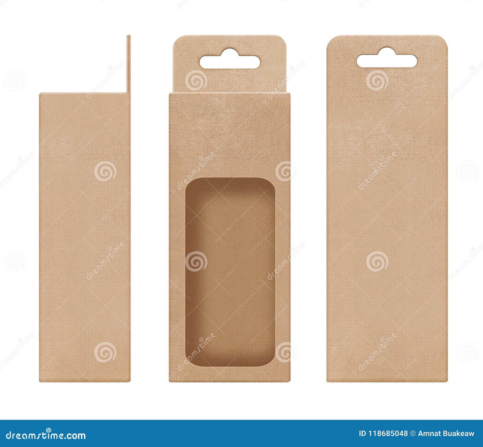 Box, Packaging, Box Brown For Hanging Cut Out Window Shape Open Blank ...