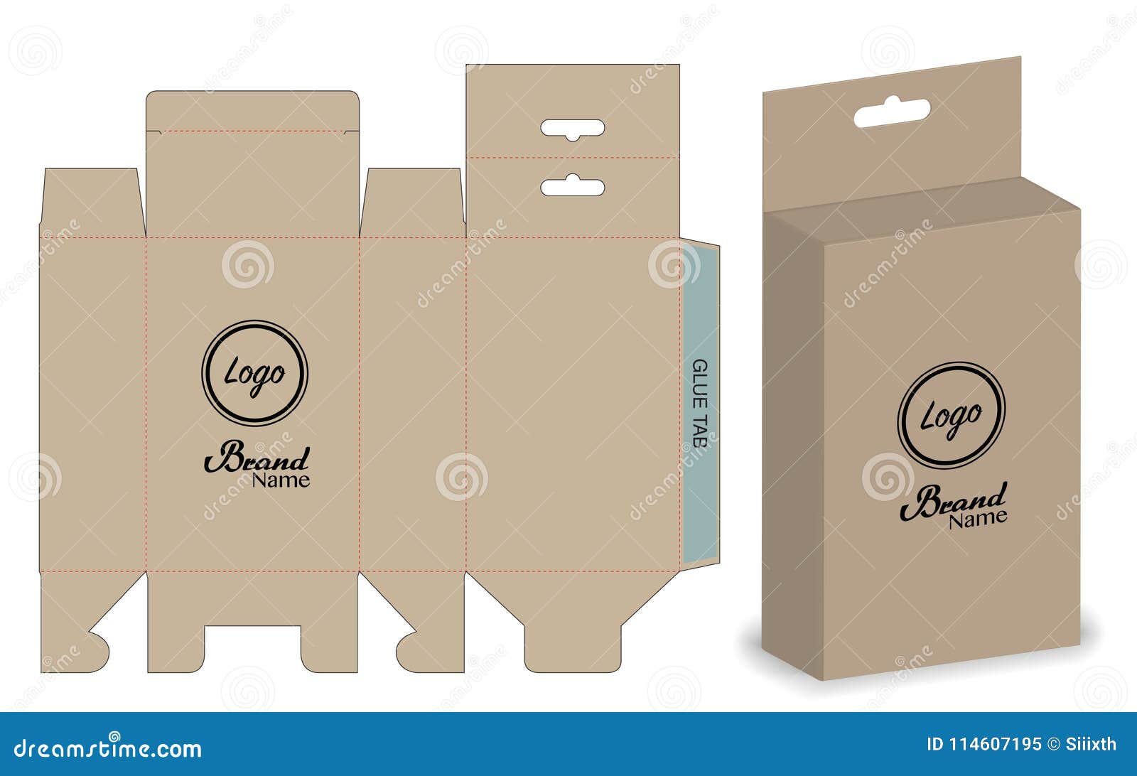 Box Packaging Die Cut Template Design. 3d Mock-up Stock Vector ...