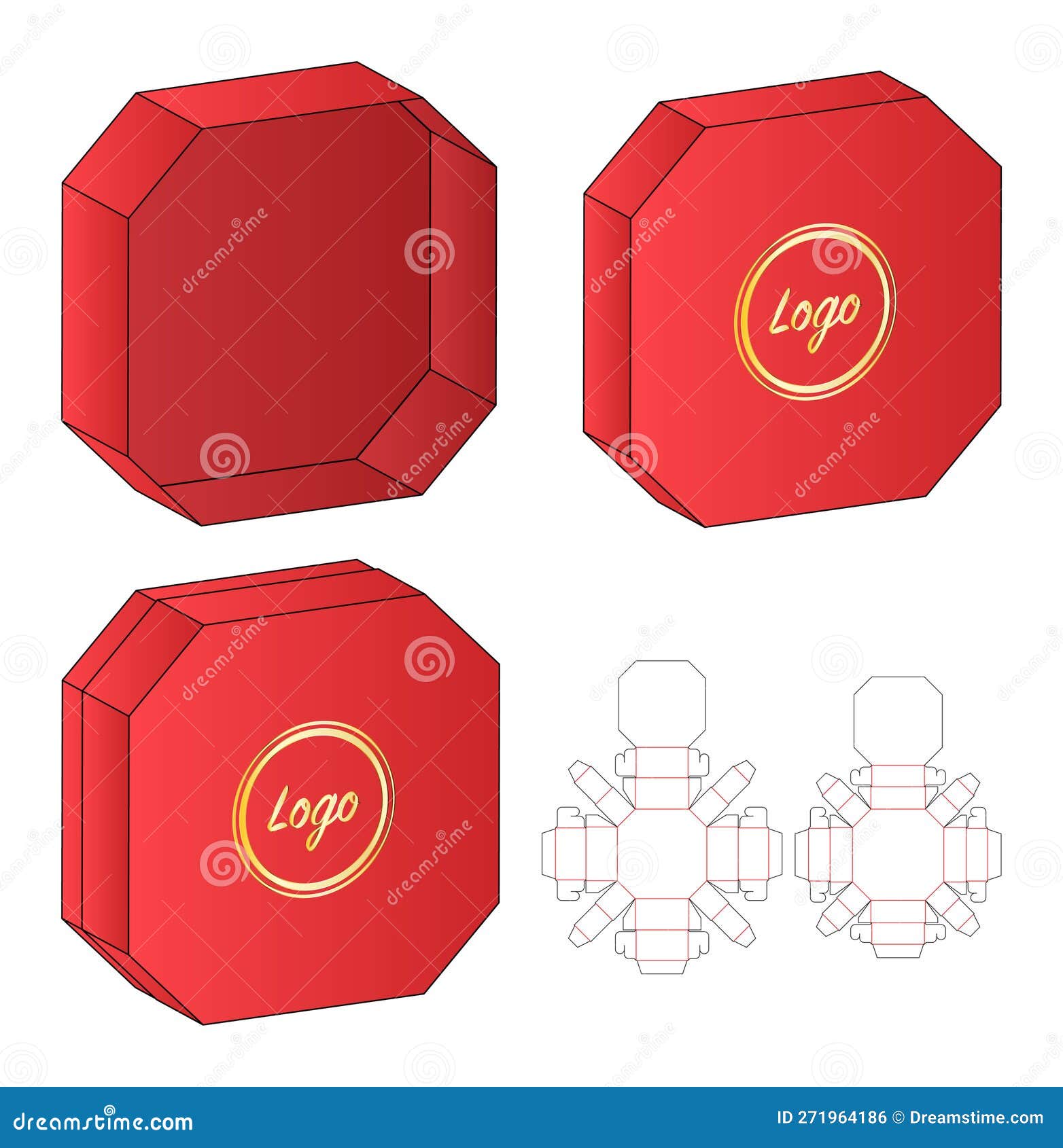 Box Packaging Die Cut Template Design. 3d Mock-up Stock Vector ...