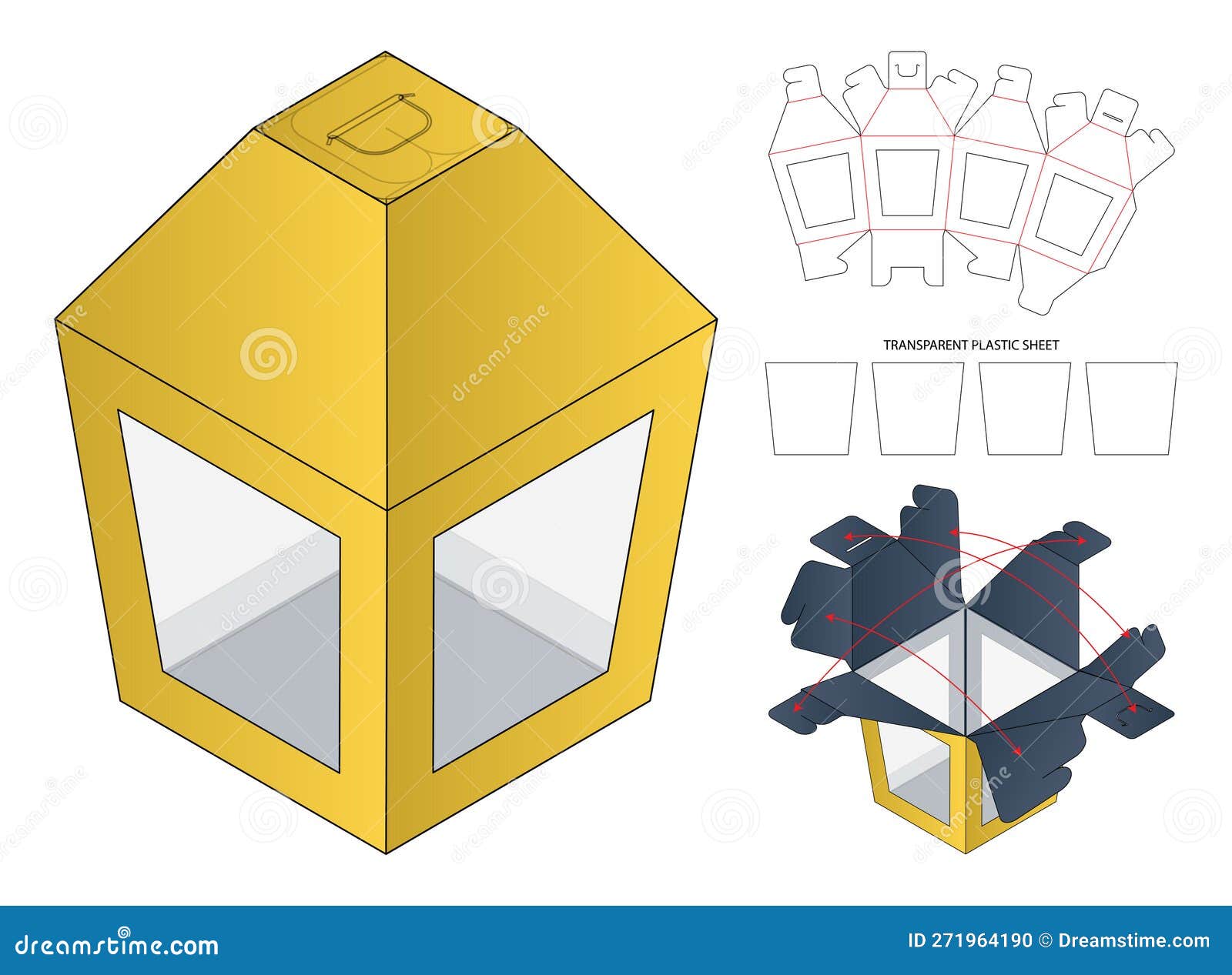 Box Packaging Die Cut Template Design. 3d Mock-up Stock Vector ...