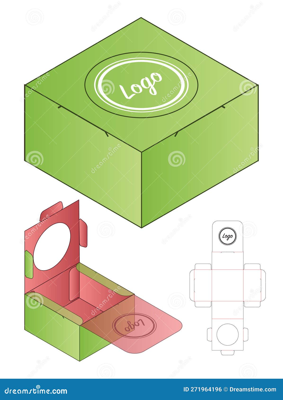 Box Packaging Die Cut Template Design. 3d Mock-up Stock Vector ...