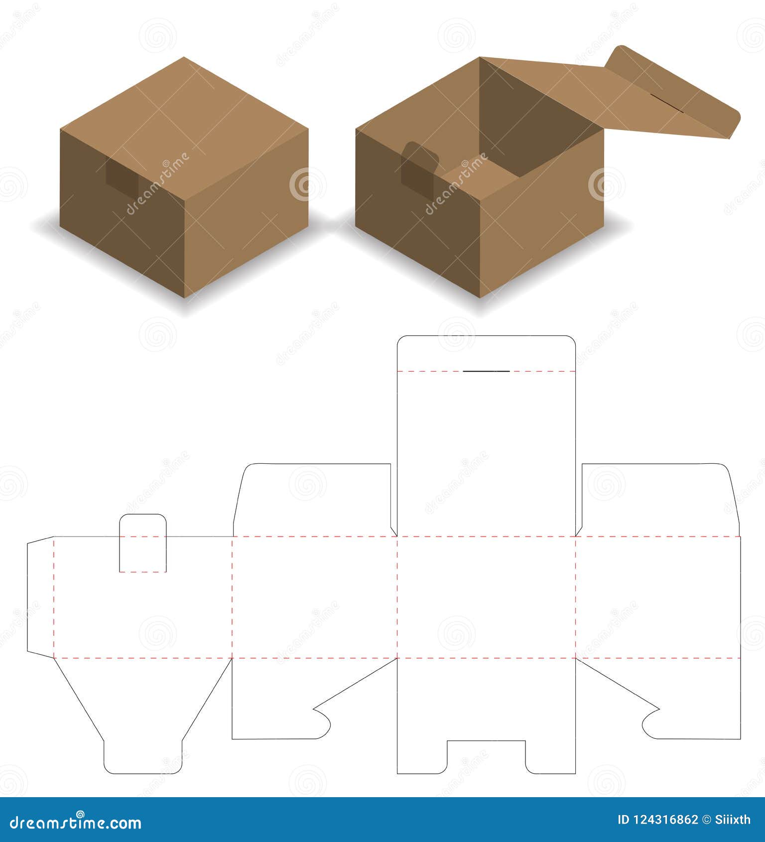 Box Packaging Die Cut Template Design. 3d Mock-up Stock Vector ...