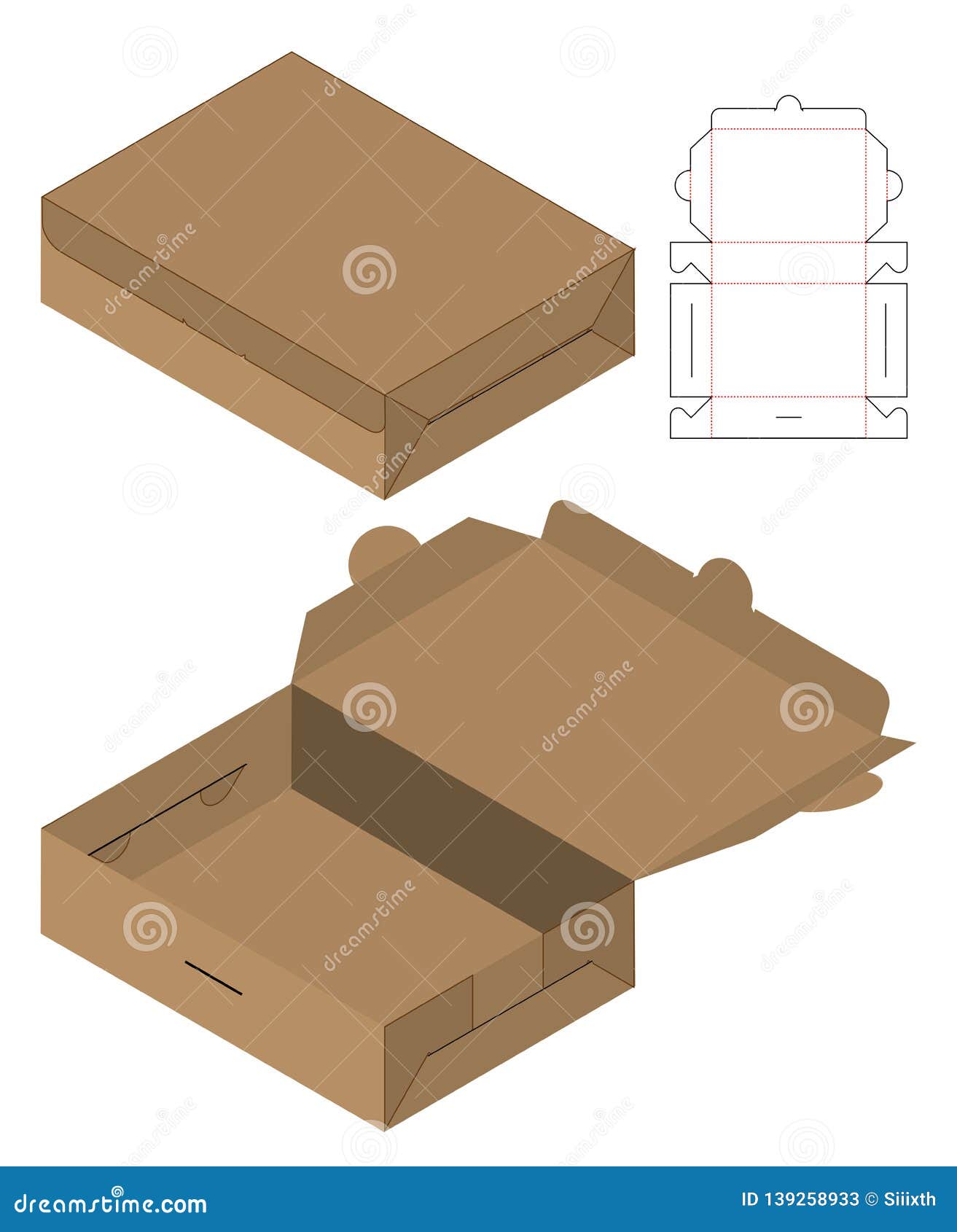 Box Packaging Die Cut Template Design. 3d Mock-up Stock Vector ...