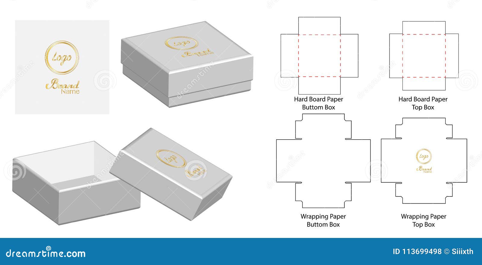 Box Packaging Die Cut Template Design. 3d Mock-up Vector Illustration ...