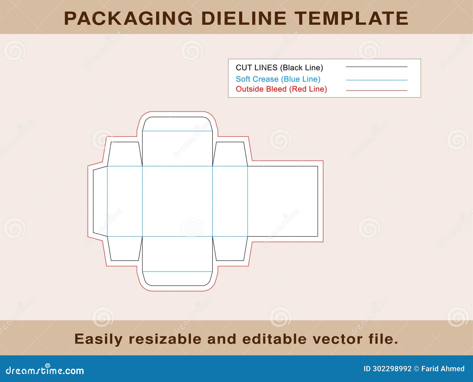 Box Packaging Dieline Template Box Vector File Stock Vector ...