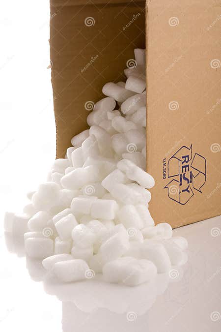 Box with packing materials stock image. Image of styrofoam - 7304313