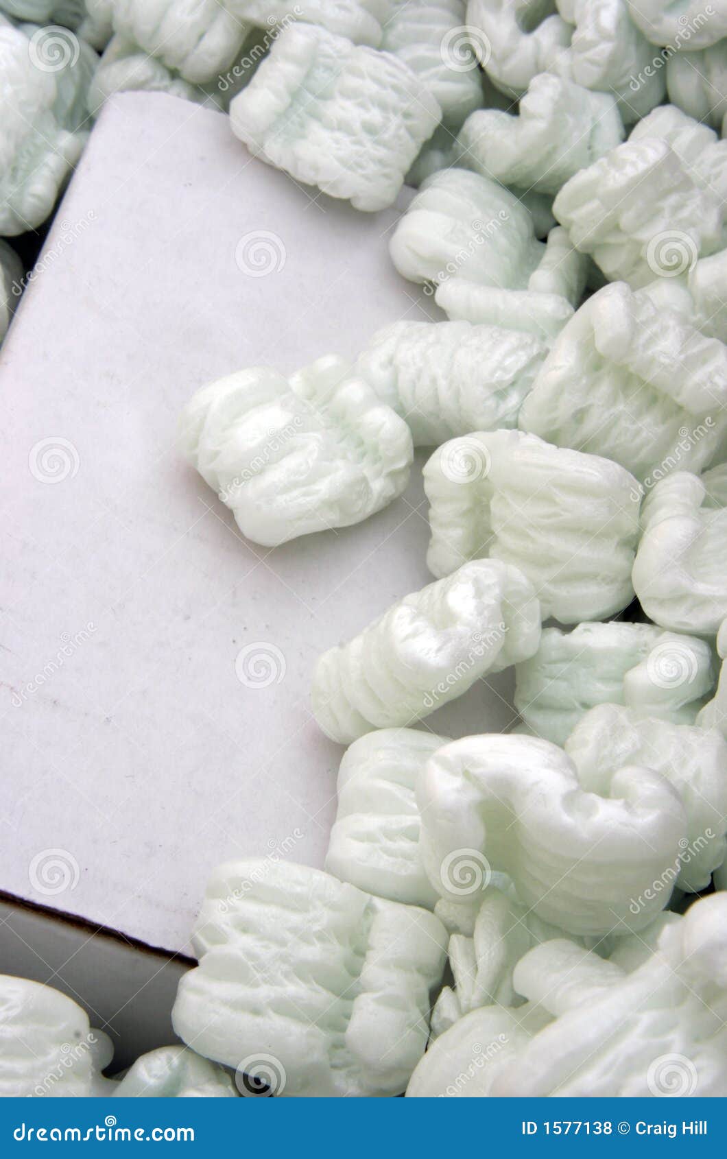 Box in Packing Peanuts stock photo. Image of protect, transport - 1577138