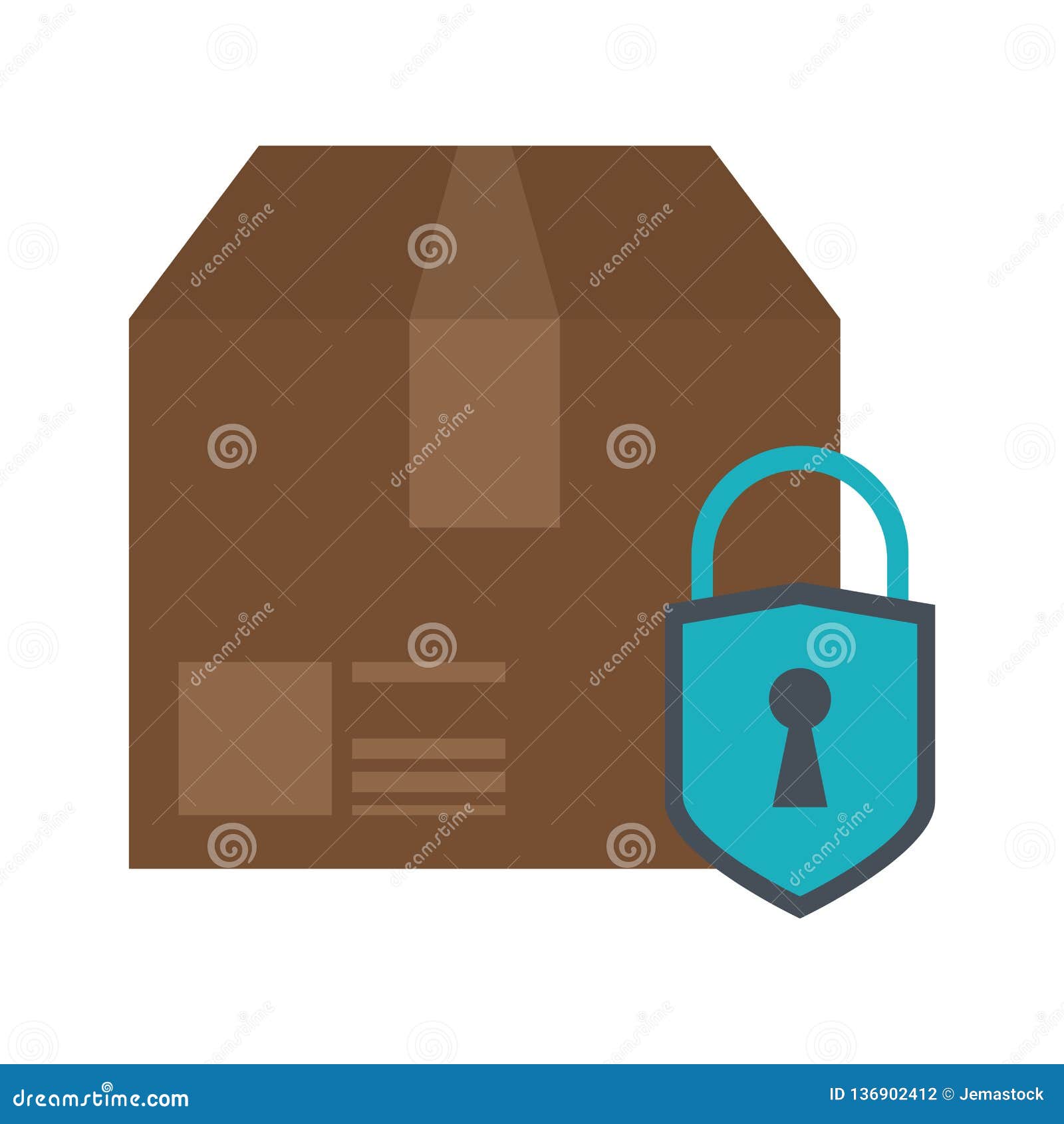 Box with padlock symbol stock vector. Illustration of mail - 136902412