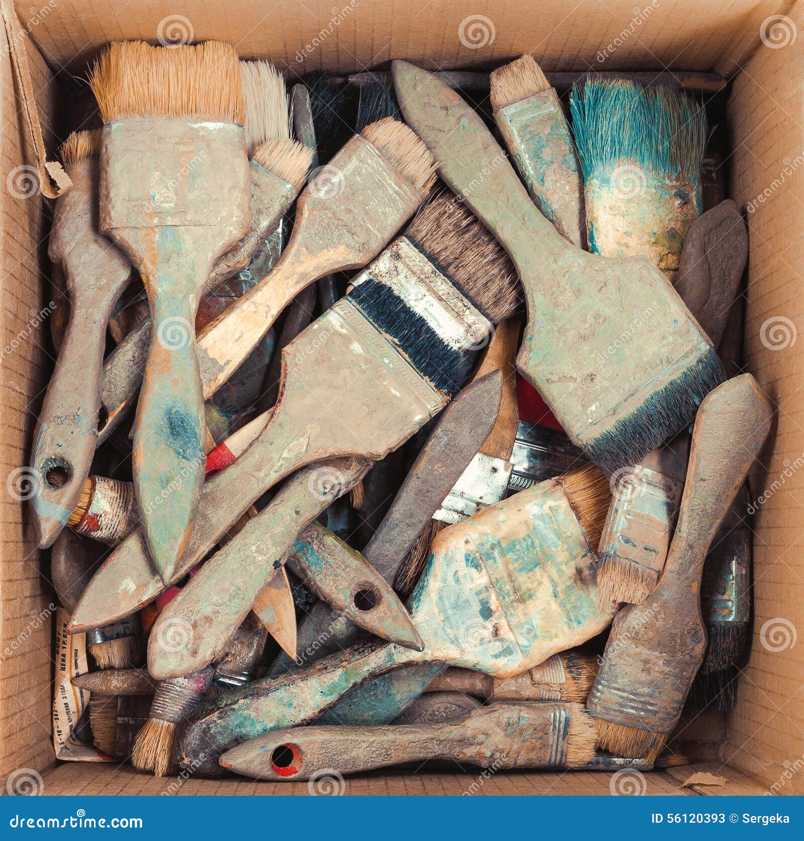 Box with paint brush stock image. Image of profession - 56120393