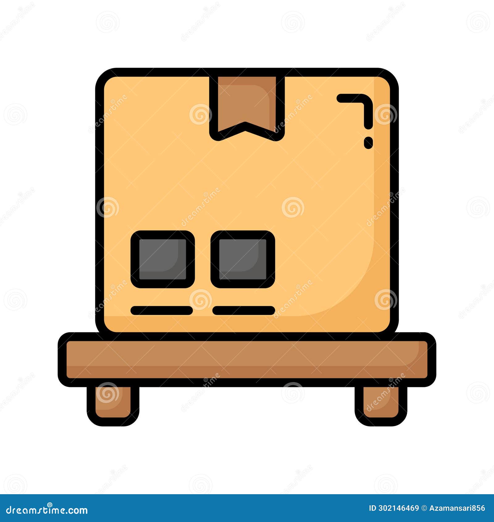 Box on a Pallet, Vector of Logistics Collection, Cargo Box Pallet Icon ...