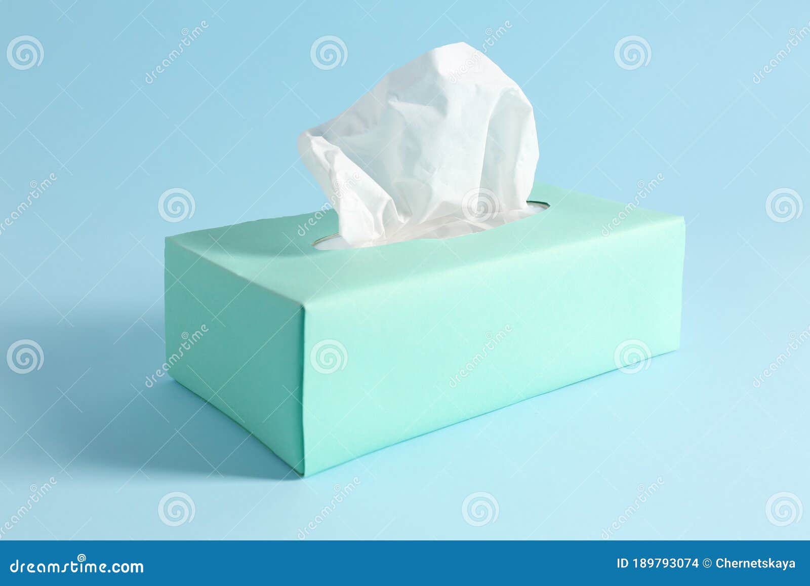 Box of Paper Tissues on Blue Background Stock Photo - Image of color ...