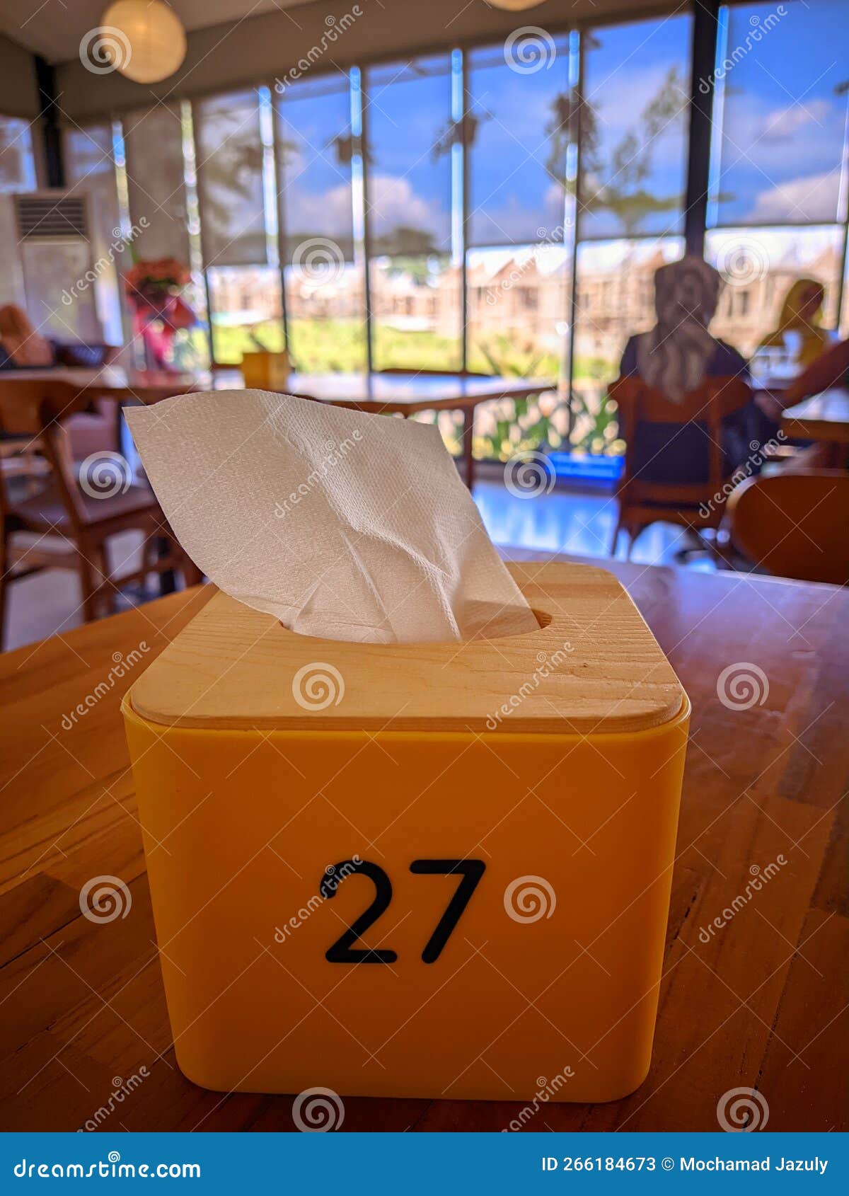Box with Paper Tissues on Table in Room Stock Image - Image of napkin ...