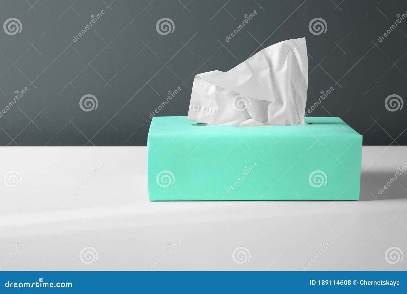Box with Paper Tissues on Table Stock Photo - Image of package, paper ...