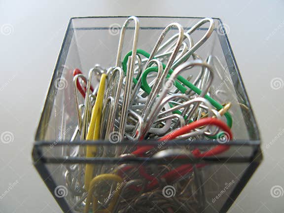 A box of paperclips stock photo. Image of container, color - 3241328