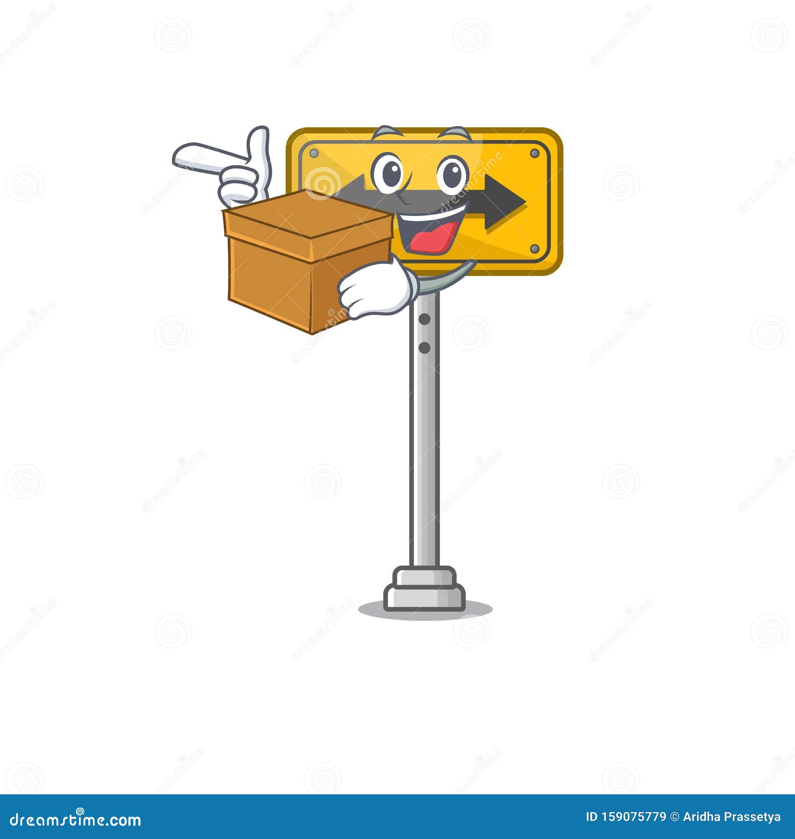 With Box Pass on Either Side Shaped Character Stock Vector ...