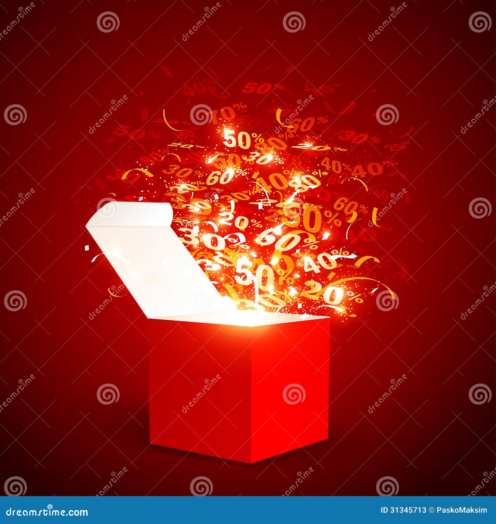 Box with percent stock vector. Illustration of symbol - 31345713