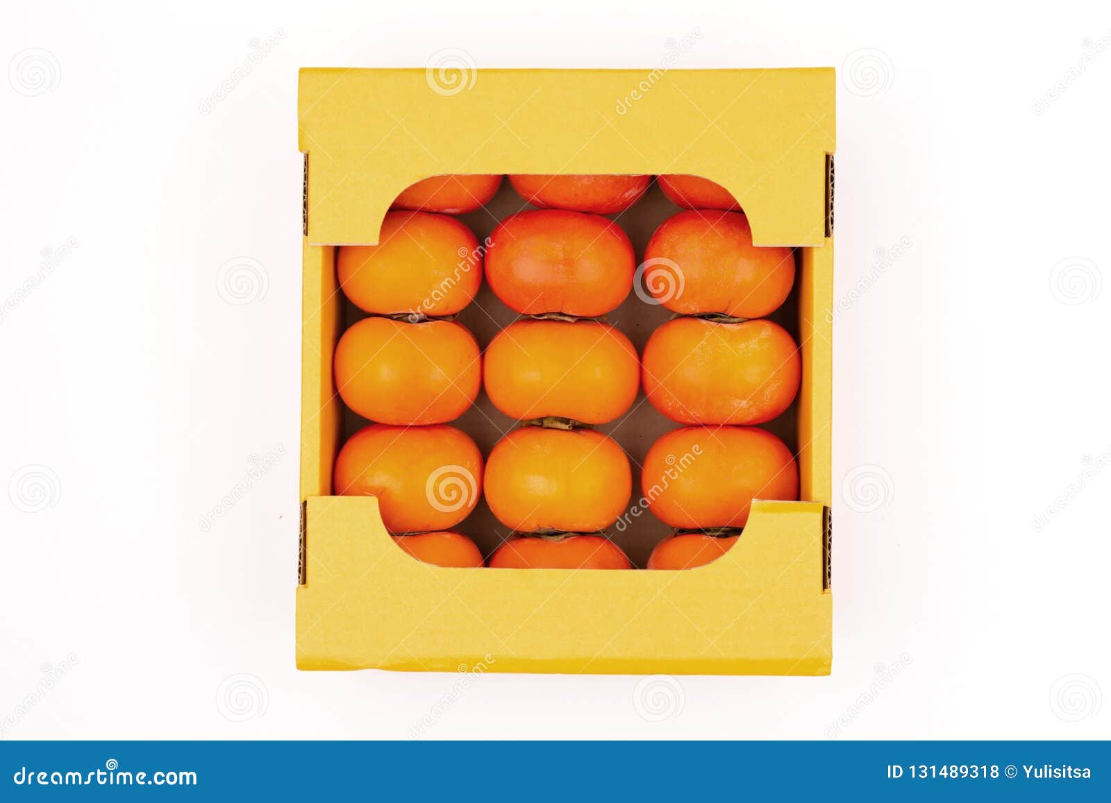 The box of persimmons stock photo. Image of autumn, japanese - 131489318