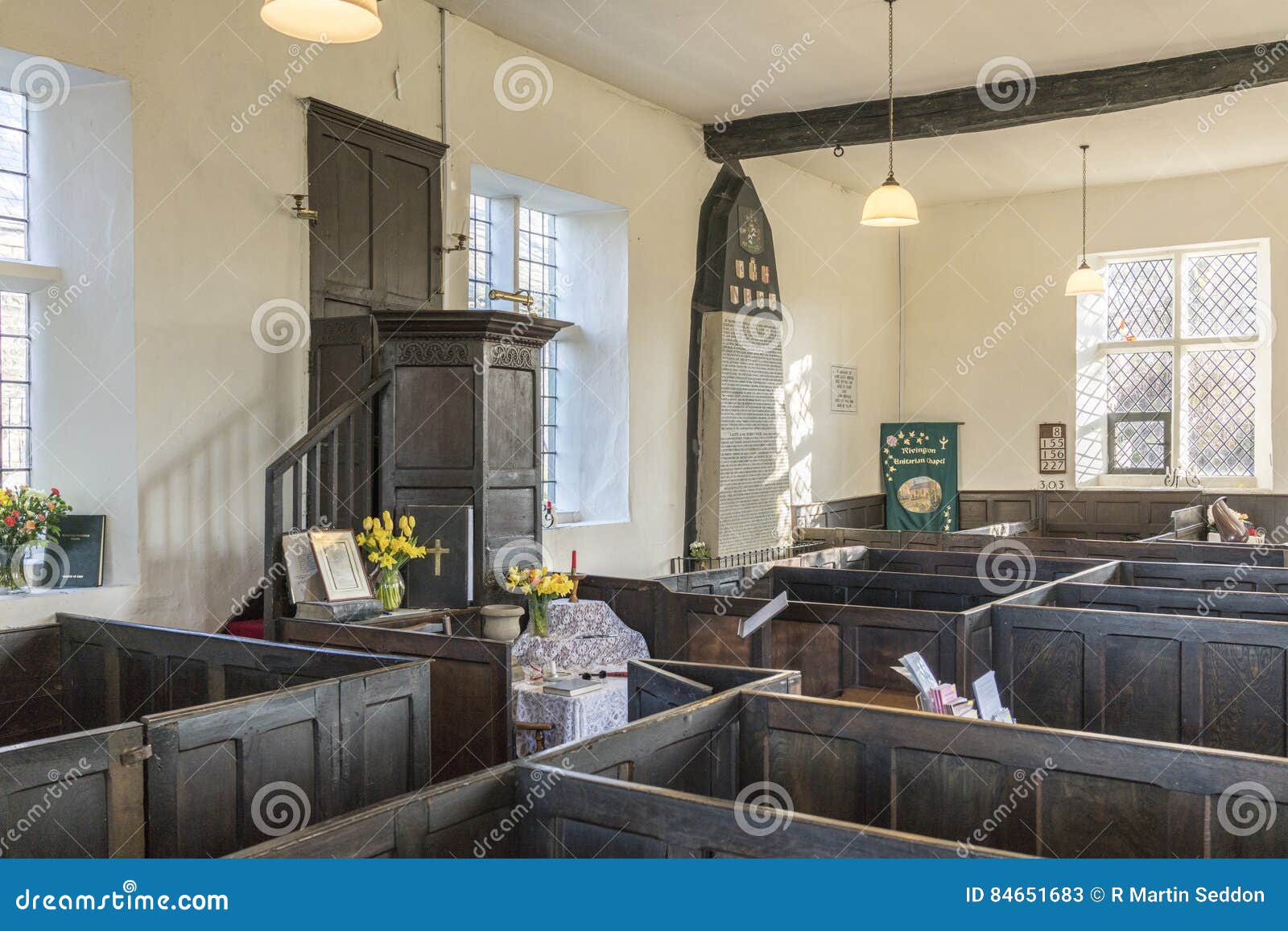 Box Pews and Pulpit, Unitarian Chapel, Rivington Editorial Stock Photo ...