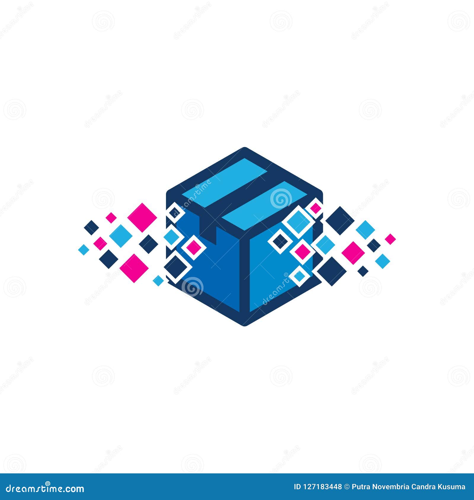 Box Pixel Logo Icon Design stock vector. Illustration of logotype ...