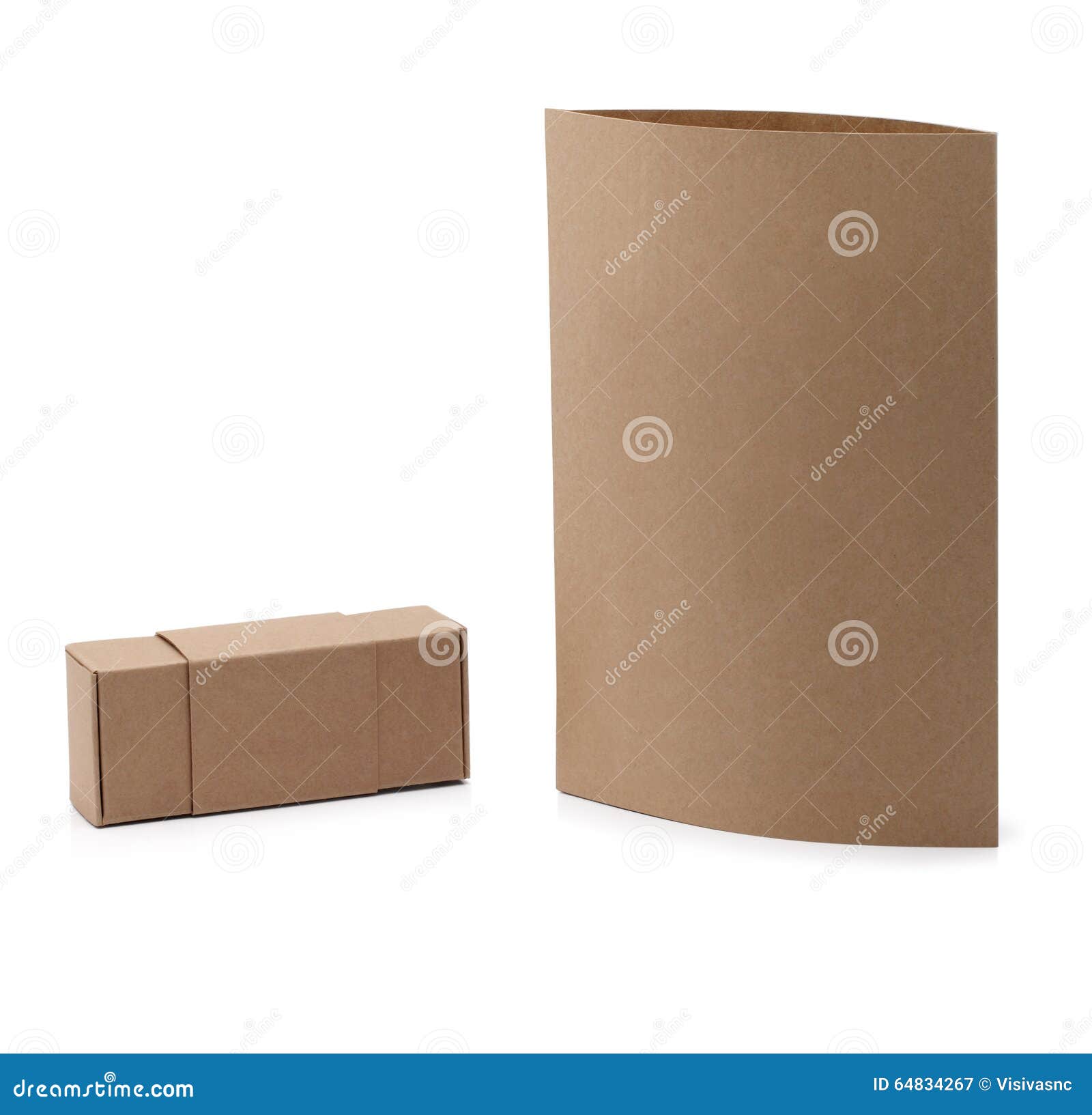 Box and Placard Cardboard Mock Up on White Stock Image - Image of ...