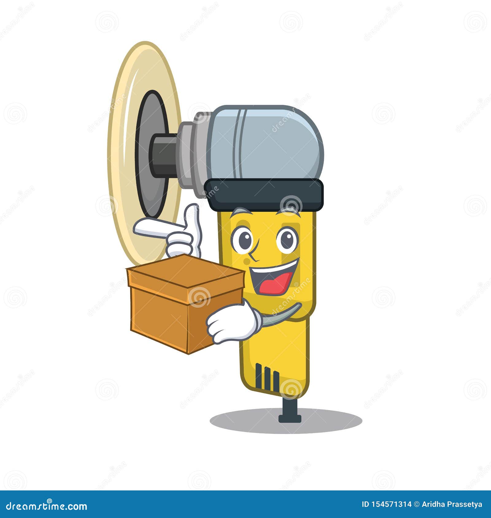 With Box Pneumatic Sander in a Cartoon Drawer Stock Vector ...