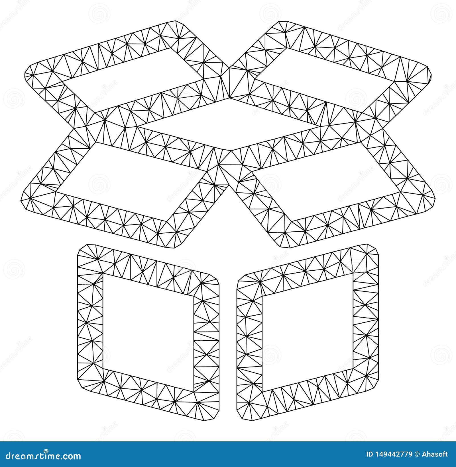 Box Polygonal Frame Vector Mesh Illustration Stock Vector ...