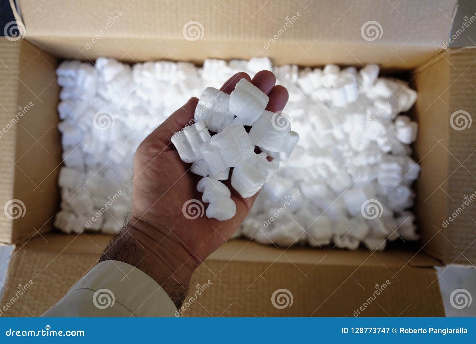 Box with Polystyrene for Packaging Stock Image - Image of material ...