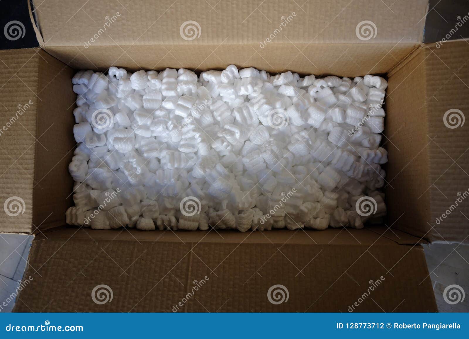 Box with Polystyrene for Packaging Stock Photo - Image of shipping ...