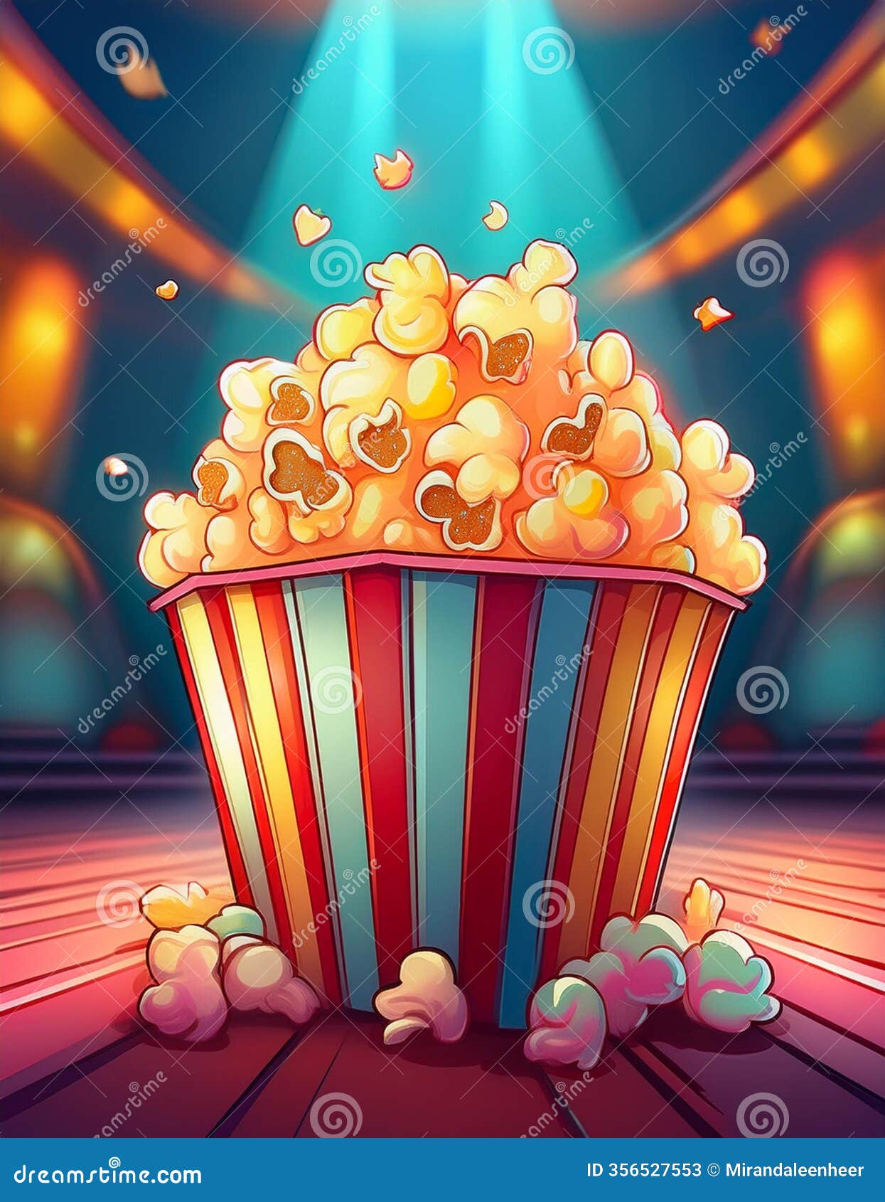 Box of popcorn cartoon stock illustration. Illustration of popcorn ...