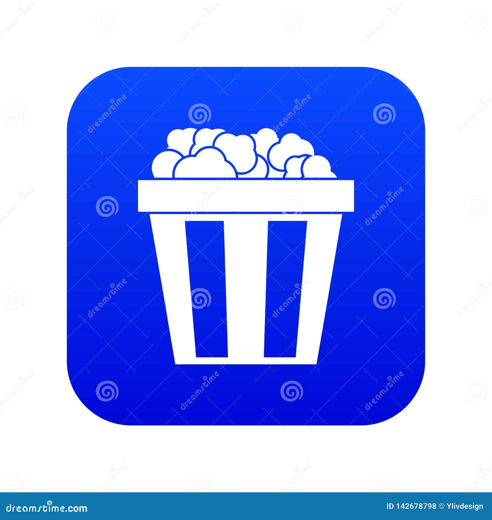 Box of Popcorn Icon Digital Blue Stock Vector - Illustration of healthy ...