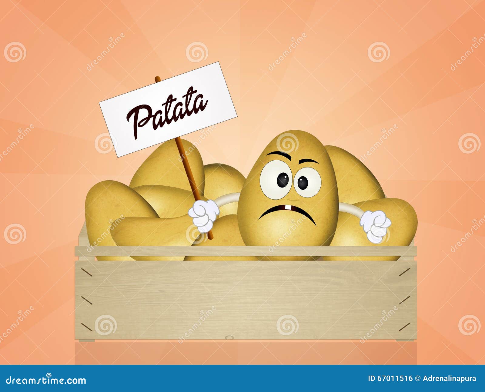Box of potatoes stock illustration. Illustration of potato - 67011516