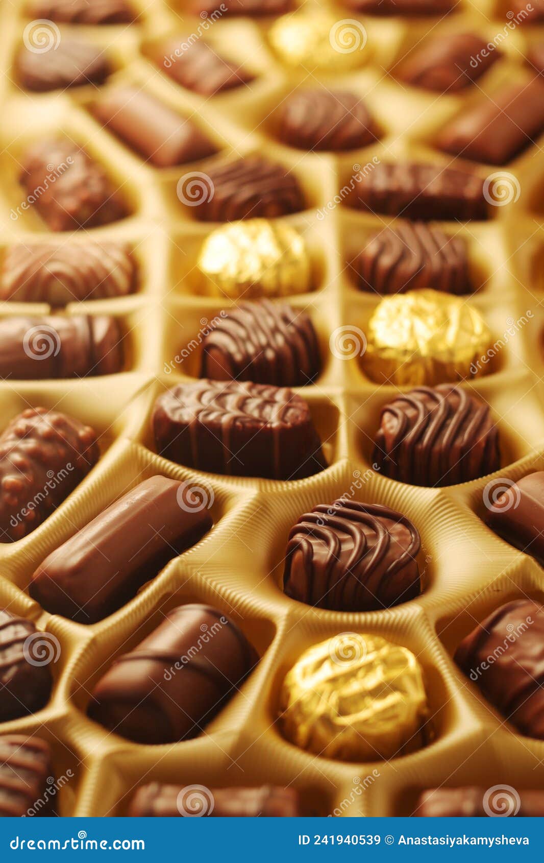 A Box with Praline Chocolates Stock Image - Image of macro, sweet ...