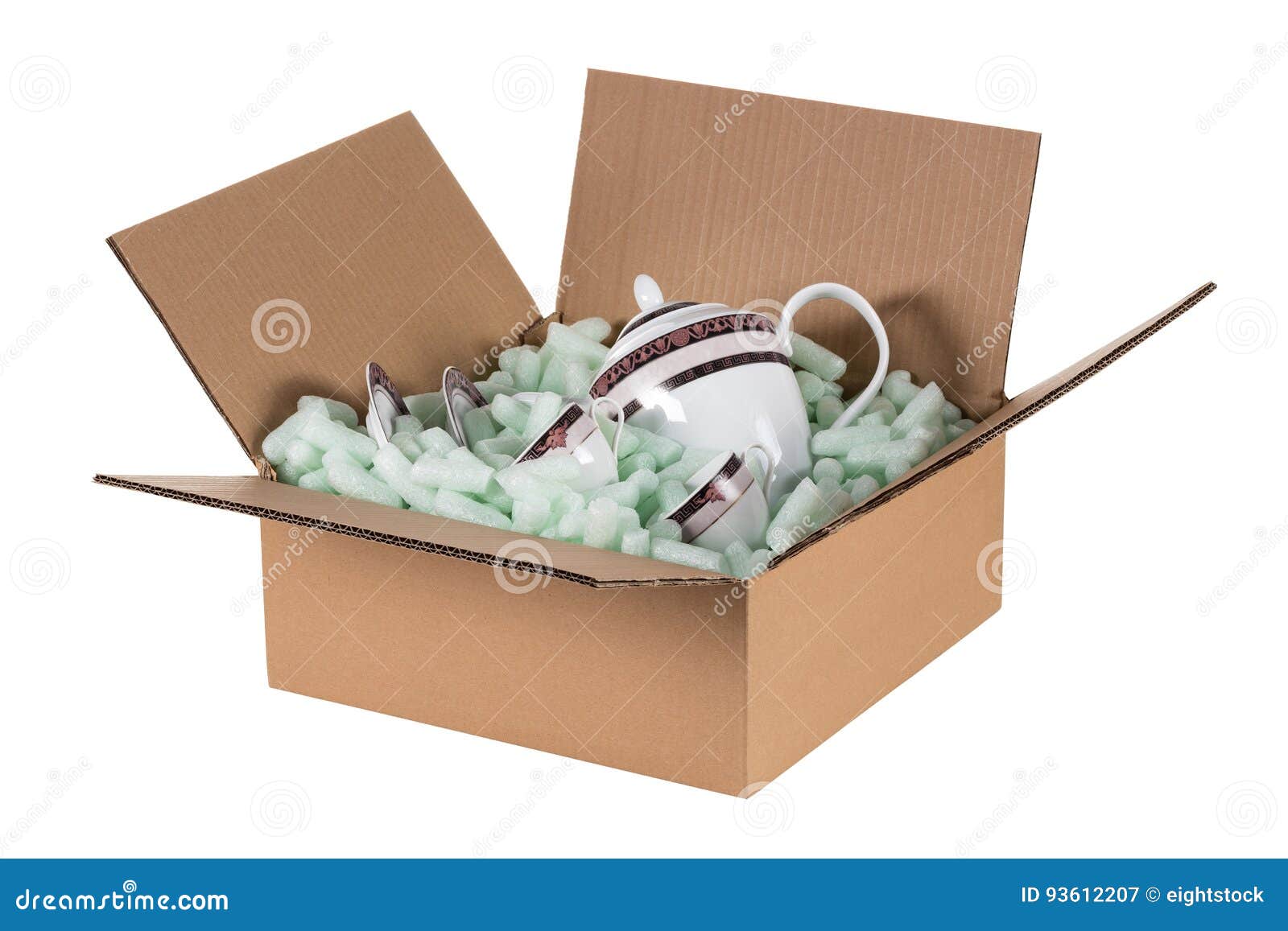 Box Prepared for a Delivery, with Glass Stock Image - Image of full ...
